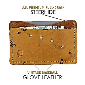 FIELDERS CHOICE GOODS Leather Cardholder - Front Pocket Wallet Handcrafted from Vintage Baseball Gloves by FC Goods