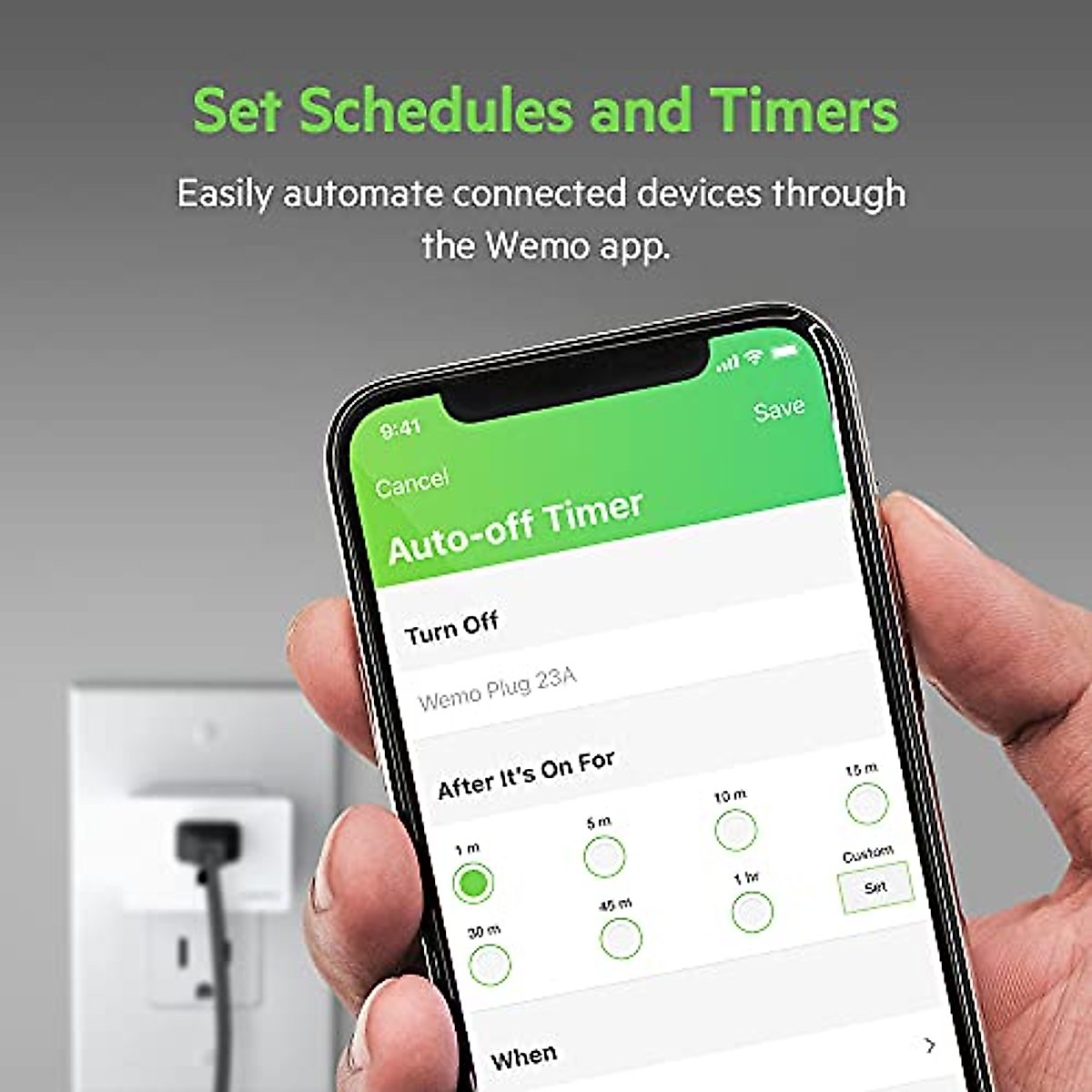 Wemo Smart Plug (Simple Setup Smart Outlet for Smart Home, Control Lights and Devices Remotely Works w/Alexa, Google Assistant, Apple HomeKit)(Pack of 1)
