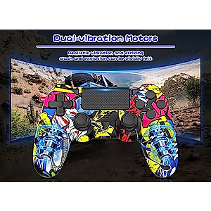 Gamrombo 【Upgraded 2 Pack Wireless Controller Replacement for PS4, Compatible with Playstation 4/Pro/Slim/PC Windows, Built-in 1000mAh Battery with Dual Vibration/6-Axis Motion Sensor/Audio Jack