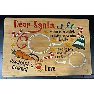Personalized Santa Cookie Serving Tray/Cutting Board Full Color (13.75" x 9.75" w/Handle)