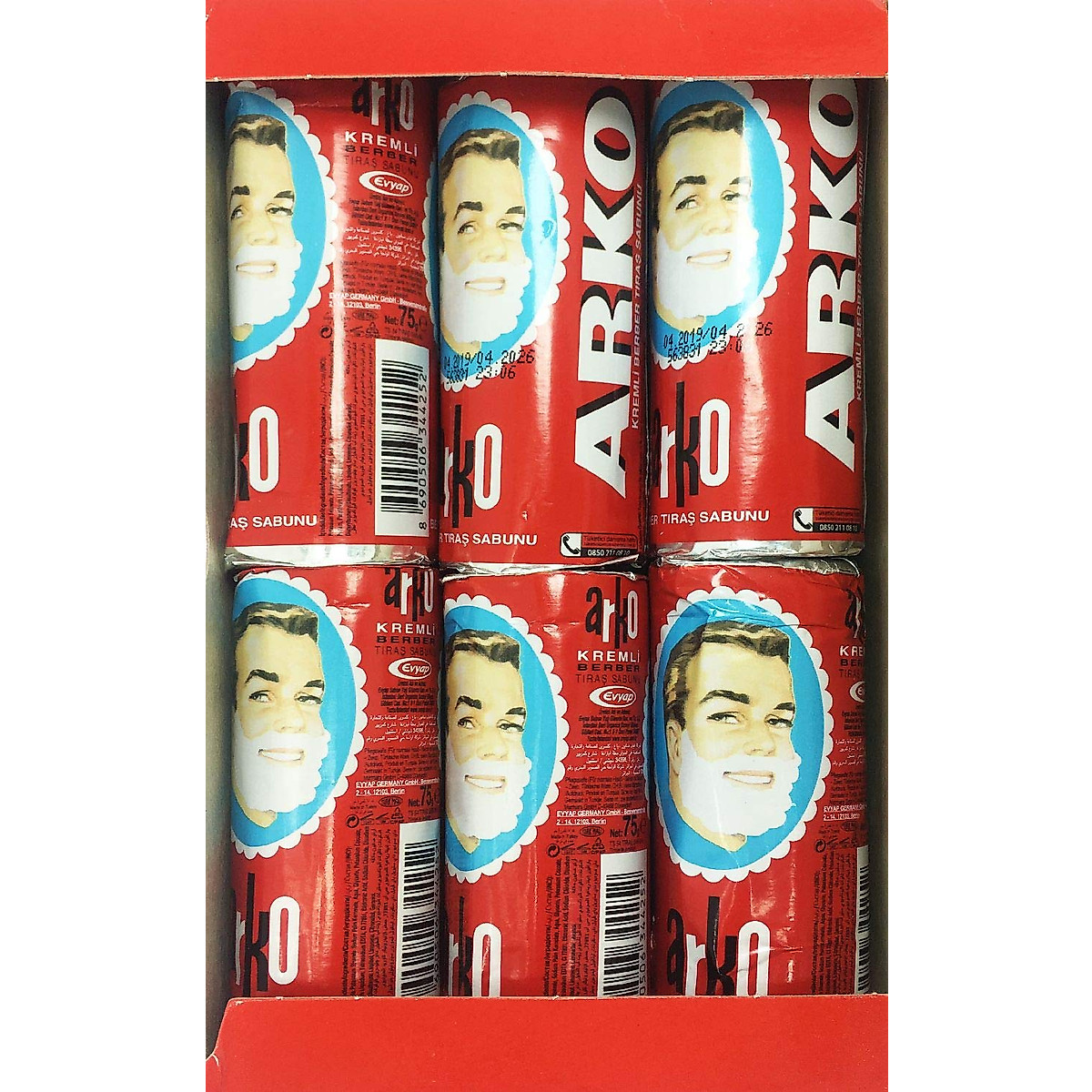 Arko Shaving Cream Soap Stick - 12 Pieces by EVYAP