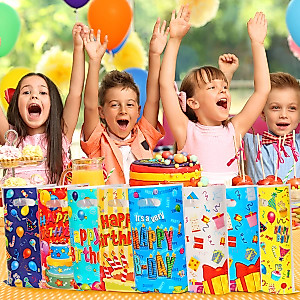 HABILE 120 plastic birthday party gift bags, thick gift bags with handles, and shiny plastic party candy bags, suitable for various holiday parties