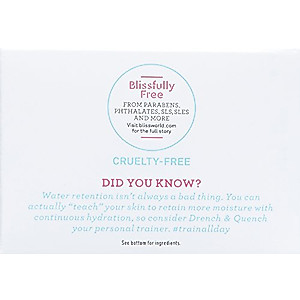 bliss Drench and Quench Cream-To-Water Daily Moisturizer and Hydrating Skin Cream for Balancing and Brightening, Vegan Formula, 1.7 Ounce