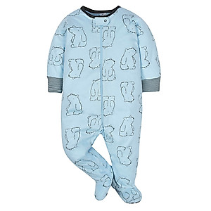 Gerber Baby Boys' 4 Pack Sleep 'N Play Footie, Bear, 3-6 Months