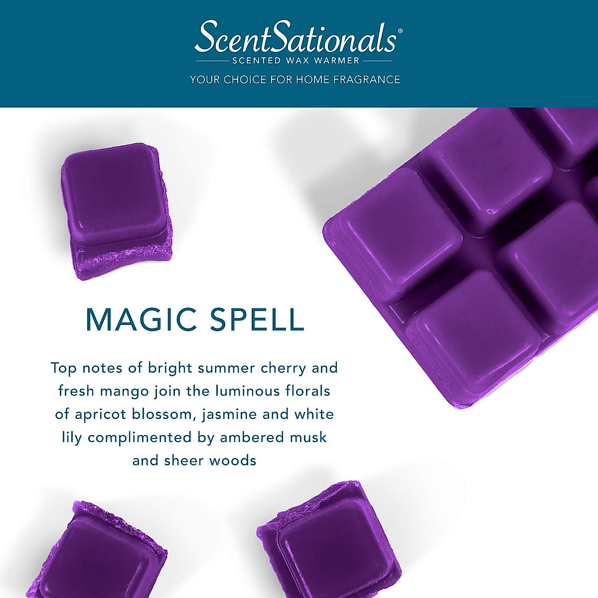 Scentsationals 001-40368-4PK Magic Spell 2.5 oz Scented Fragrant Wax Melts-4 Pack, Purple
