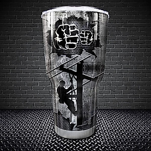 N NAMESISS All Over Printed Tumbler, LINEMAN Personalize Lineman Dad Tumbler, The Lineman The Myth The Legend, Gift For Line Worker, Normal Tumbler, Gift For Father, Gift For Him, Welder Father's Day
