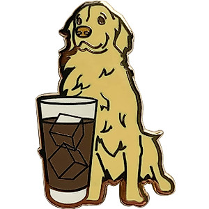 Dog Puppy Coffee Cafe Cute Enamel Pins Set For Jackets Backpack Shirt Lapel Button Badges Pins Aesthetic Brooch For Women Fashion Jewelry (Golden Retriever)