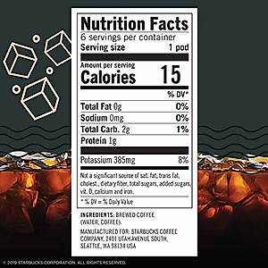 Starbucks Cold Brew Coffee | Signature Black Single-Serve Concentrate Pods (Total 36 capsules) 6 capsule each | Pack of 6