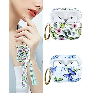 AirPods Pro 2 Case with Wristlet Keychain, YOPICKERN Hard AirPods Pro 2nd Generation Case Protective Cover with Wrist Lanyard for AirPods Pro 2nd Generation (2022 Released) Gifts for Women, Eucalyptus