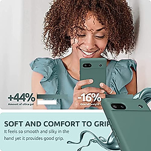 Weycolor Google Pixel 6A Case, Slim Soft Anti-Scratch Microfiber Lining Full-Body Protective Phone Case for Pixel 6A (Blackish Green)