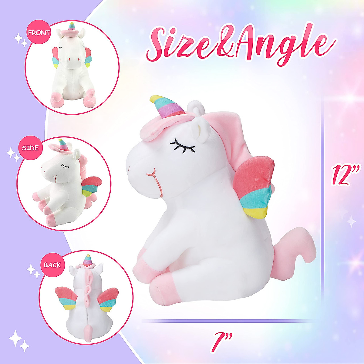 Athoinsu 12'' Light up Unicorn Stuffed Animal Soft Plush Toy with Colorful LED Night Lights Glowing Birthday Children's Day Valentine's Day Gifts for Girls Toddler Kids Women