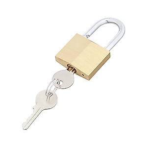 Amazon Basics 1-9/16-inch Keyed Padlock, Brass, 2-Pack