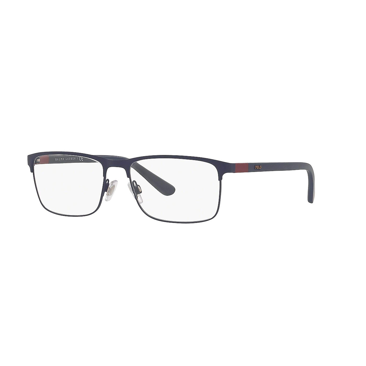 Polo Ralph Lauren Men's PH1190 Rectangular Prescription Eyewear Frames, Matte Navy Blue/Demo Lens, 56 mm