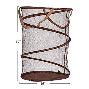 Household Essentials Pop-Up Mesh Laundry Hamper, Brown