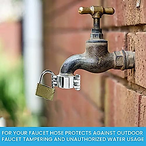 NUSET Water Faucet Lock - Water Spigot Lock for Garden Hose Bib Lock, Chrome, 2895-2, 2 Pack