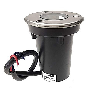 QUANS 3W Watt 12V 24V DC AC Low Voltage in Ground Well Outdoor LED Light, in-Ground Landscape Lighting Spotlight for Deck, Step, Pathway, Driveway, Garden, Yard, Patio (Warm White, 12 Pack)