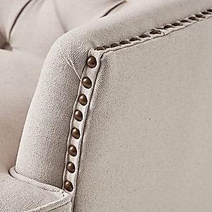 Christopher Knight Home Tafton Tufted Fabric Club Chair, Natural 33.7D x 34.6W x 34.6H in