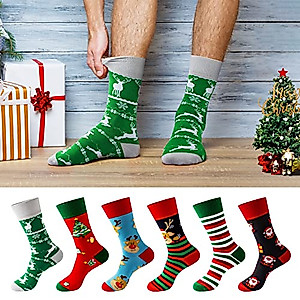 TENYSAF Fun Christmas Socks for Men - Funny Xmas Gifts for Men and Women Novelty Cozy Unisex Crew Cotton Sock Set