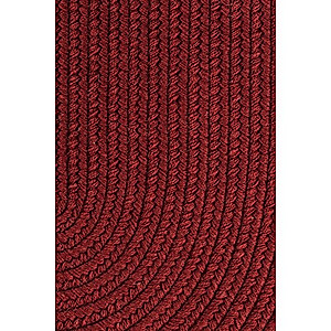 Super Area Rugs Pura Braided Wool Rug Extra Soft Reversible Living Room / Bedroom Carpet, Barn Red, 3' x 5' Oval