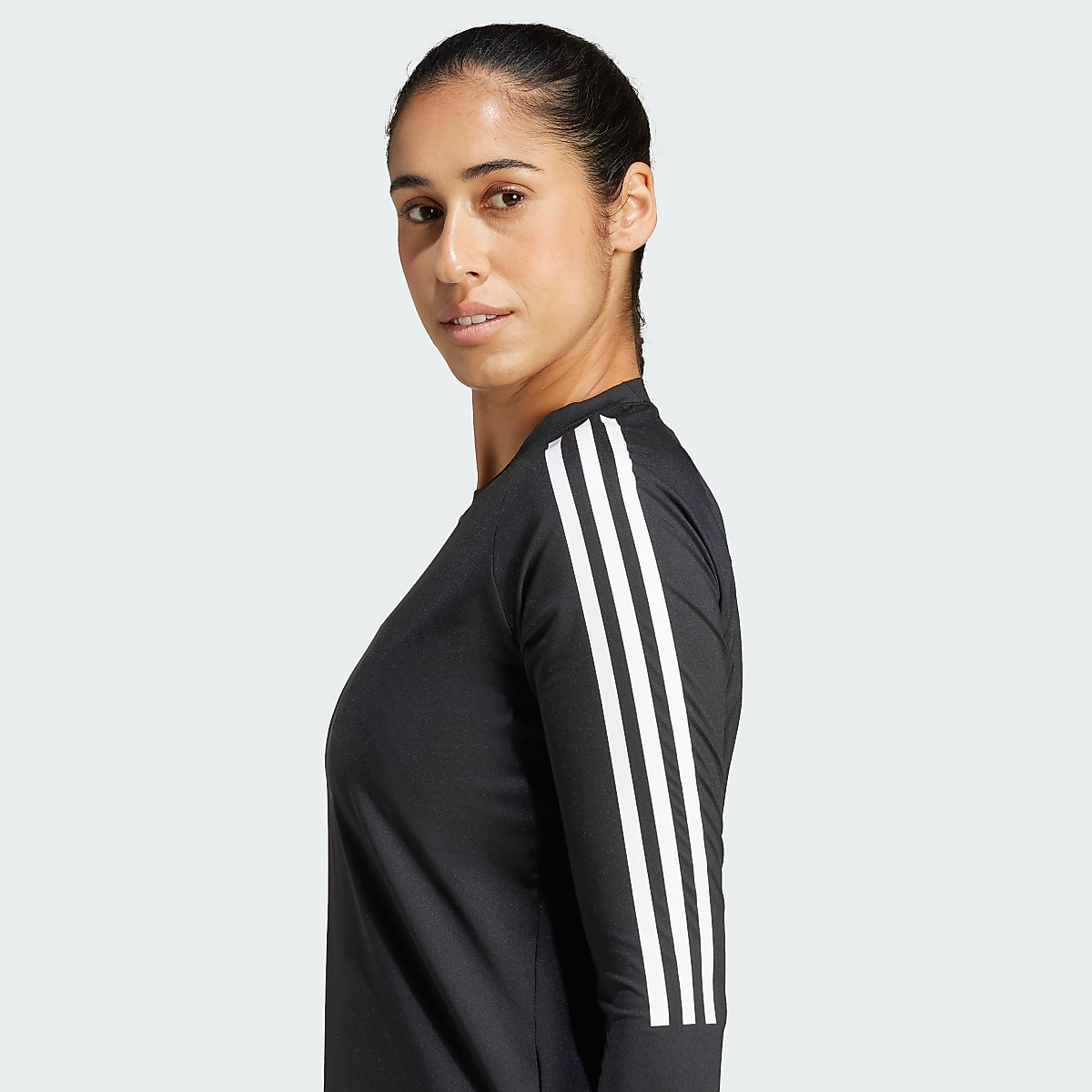 adidas Women's Hi Low Jersey Long Sleeve, Black/White, X-Large