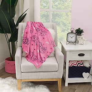 Disney Princess Pink and Purple Aurora, Snow White, and Cinderella Super Soft Baby Blanket