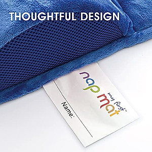 My First - Toddler Nap Mat, Memory Foam Sleeping Mat with a Removable Pillow, Portable and Compact, 41 x 21 x 1 inch, Blue, Pack of 1