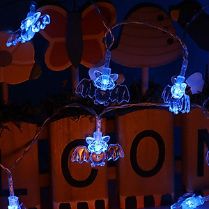 CCOOfhhc Halloween LED String Lights, Pumpkin Bat Ghost Decoration Lights with LED Lights for Indoor/Outdoor Christmas, Party Décor
