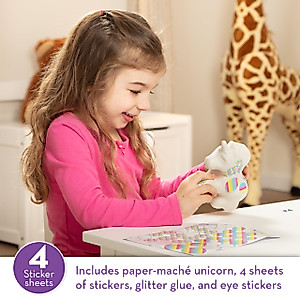 Melissa & Doug Decoupage Made Easy Unicorn Paper Mache Craft Kit with Stickers