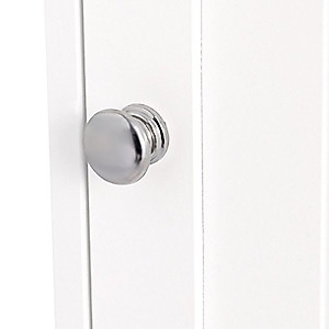 WATERJOY 72'' Tall Cabinet, Standing Tall Storage Cabinet, Wooden White Bathroom Cupboard with Door and 5 Adjustable Shelves, Elegant and Space-Saving