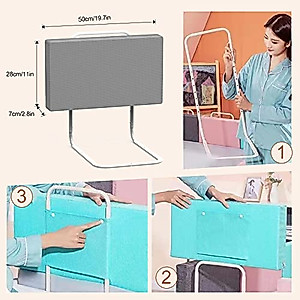 OCBAiLi Bed Rail for Toddlers, 1PC Upgrade Reinforced Bed Guard Rail for Adults, Kids, Twin, Free Combination Children Bed Rail Guard for Full-Size Mattress, Strong Iron Support, Not Falling (Gray)