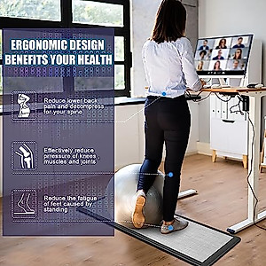 WEZVIX Anti Fatigue Kitchen Mat [2 PCS], Cushioned Non-Skid, Waterproof Floor Mat, Ergonomic Comfort Foam Standing Rugs for Floor, Kitchen, Office, Sink, Laundry - Black and Grey