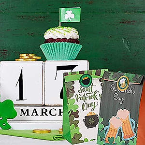 Guyarns 24 PCS St Patricks Day Gift Bags,St Patricks Day Coin Paper Bags St Patricks Day Treats Candy Bags for St Patrick's Party Favors