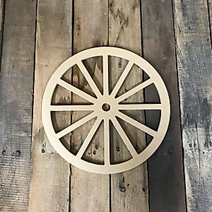 Wooden Wagon Wheel DIY Art & Craft Shape, Western Decor Craft Wagon Wheel, Unfinished Paintable MDF Cutout