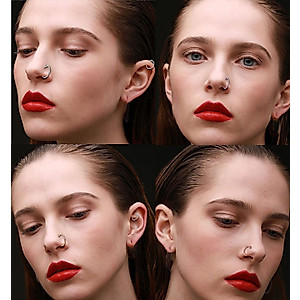 YOVORO 36Pcs 20G Stainless Steel Nose Ring for Women Men Tragus Cartilage Daith Lip Ring Helix Piercing Jewelry B