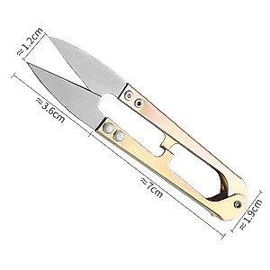 Generic TradingPost Sewing Fabric Scissors Snips | 12PCS High Carbon Steel Set | U-Shaped Scissors | Yarn Trimming Clippers | Art Projects | DIY Supplies | Fishing Line Braid Cutter, Gold/Silver