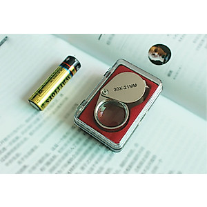 Aiernuo Loupes 10x Glass Jeweler Loupe Loop Eye Magnifier Magnifying Magnifier Metal Body Silver (10x21mm)