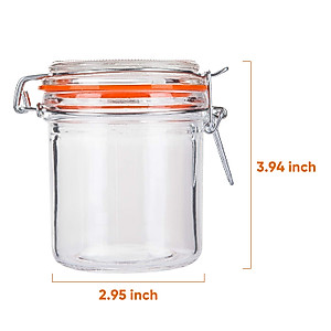 Glass Jars With Airtight Lids,Encheng Mason Jars 8 oz,Glass Jars With Leak Proof Rubber Gasket 250ml,Storage Jars With Hinged Lid for Home and Kitchen,Glass Containers With Lids 12 Pack