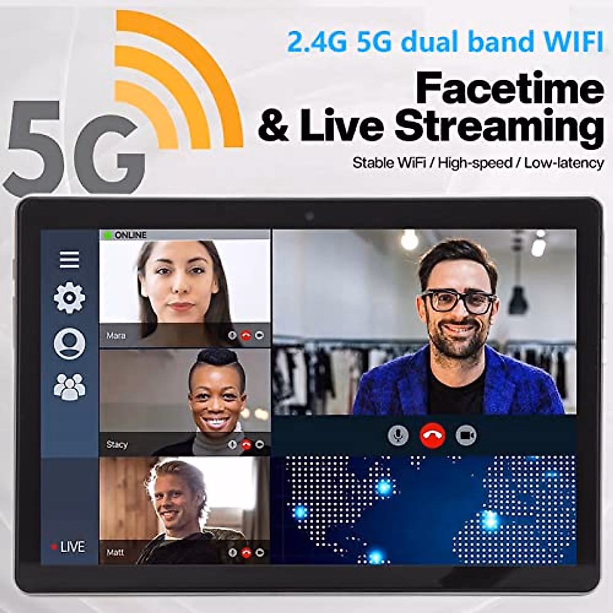 HD Tablet, Silver Gray 8.1 inch Tablet with Type-c Charging for Painting Work UK Plug