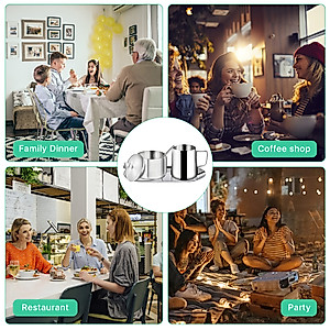 Worldity Stainless Steel Sugar and Creamer Set, Coffee Sets for Serving, Latte Milk Cup Cream Jug and Sugar Bowl with Lid Spoon Tray for Coffee Bar