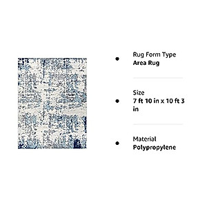 Livabliss Arti Modern Abstract Area Rug,7'10" x 10'3",Dark Blue/Aqua
