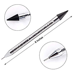 Amaoz Rhinestone Jewel Pickup Tool,Dual-ended Picker Dotting Pen Crystal Studs Wax Pen, Flat Back Gems Round Rhinestones for Nails Decoration Crafts Eye Makeup Clothes Shoes︱Mix SS4 6 10 12 16︱3500PCS