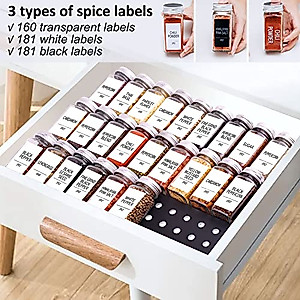 Churboro Spice Drawer Organizer with 36 Spice Jars, 3 Types of Spice Labels, Funnel, Chalk Pen- 4 Tiers Spice Rack Organizer Insert for Kitchen Drawer, Drawer Seasoning Rack, Large
