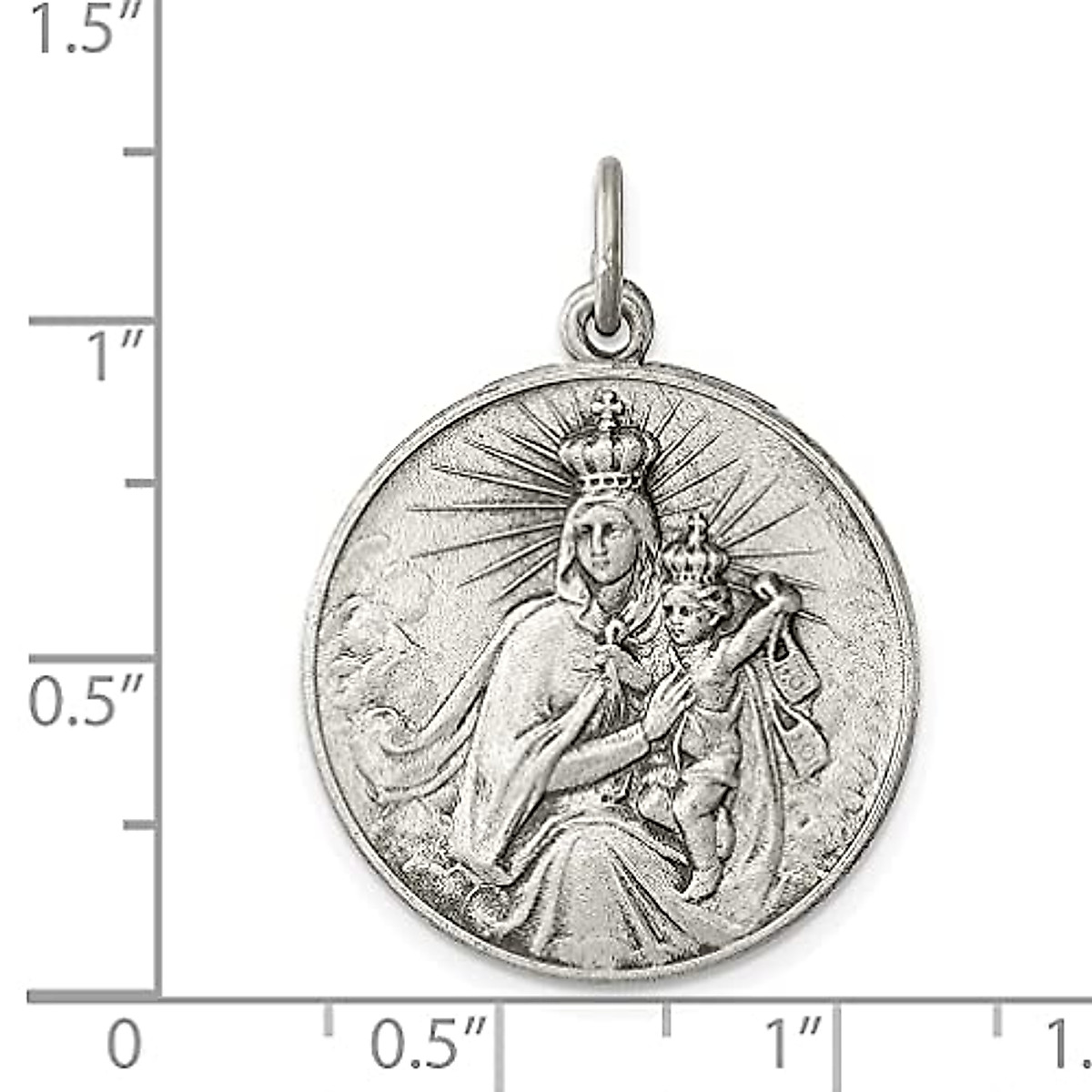 IceCarats 925 Sterling Silver Vintage Our Lady of The Holy Scapular Medal Necklace Charm Pendant Only