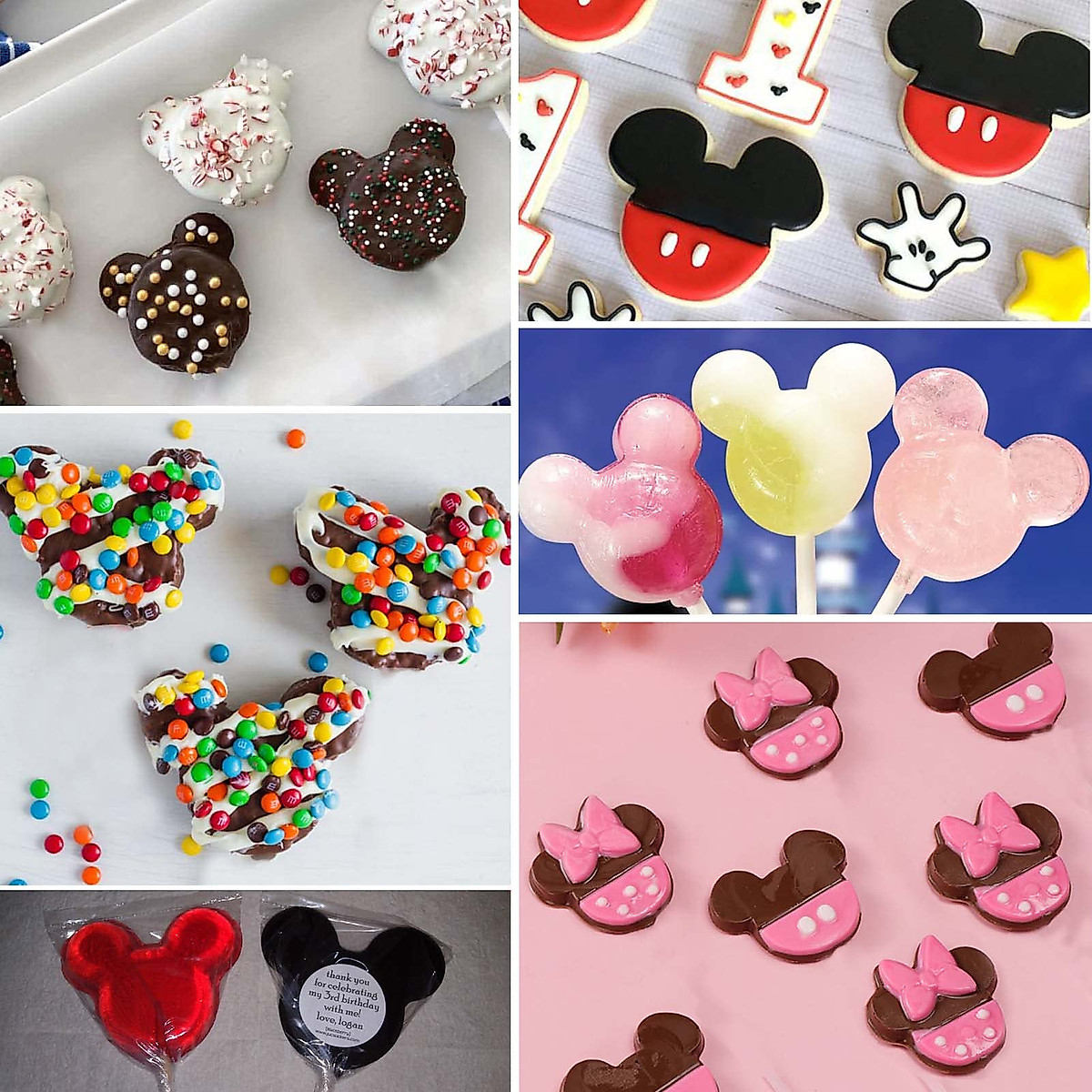 Mouse Gummy Candy Molds Silicone, 2 Pack 15 Cavity Non-Stick Mouse Head Silicone Molds for DIY Gummies, Candy, Chocolate, Jelly, Ice Cube, Dog Treats