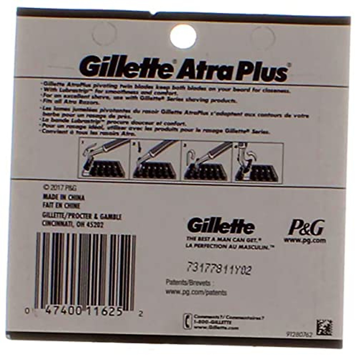 Gillette AtraPlus Cartridges with Lubrastrip, 10-Count Packages (Pack of 2)