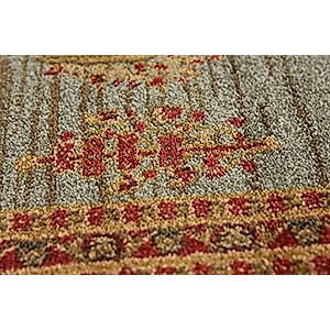 Unique Loom Fars Collection Modern Medallion Tribal Design with Natural Hues Area Rug, 3 ft 3 in x 5 ft 3 in, Light Blue/Navy Blue