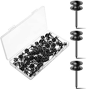 Hotop 25 Pieces Double Headed Picture Hangers Nails Small Head Hanging Nails Picture Photo Hanging Hook Pins Decorative Nail Hook Hangers for Home Office School (Black), as shown