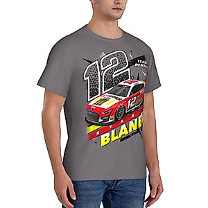 Ryan Blaney 12 Men's T-Shirt Crewneck T-Shirt Tight Sport Short Sleeve Classic Printing Performance
