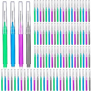 100 Pieces Braces Brush for Cleaner Interdental Brush Toothpick Dental Tooth Flossing Head Oral Dental Hygiene Flosser Toothpick Cleaners Tooth Cleaning Tool (Attractive Colors, Diverse Sizes)
