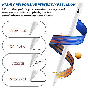 Active Stylus Pencil for Samsung Galaxy Tablet A9 A8 A7,New Plastic Point Tip with Precise and Accurate Drawing Pencil Compatible with Samsung Galaxy Tablet A9 A8 A7 Stylus Pen,White